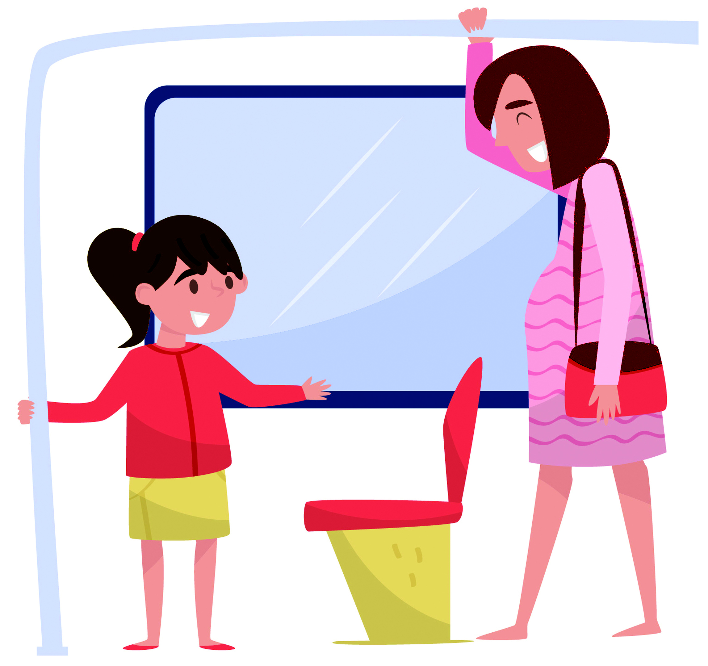 Flat vector set of polite children in different situations. Kids with ...